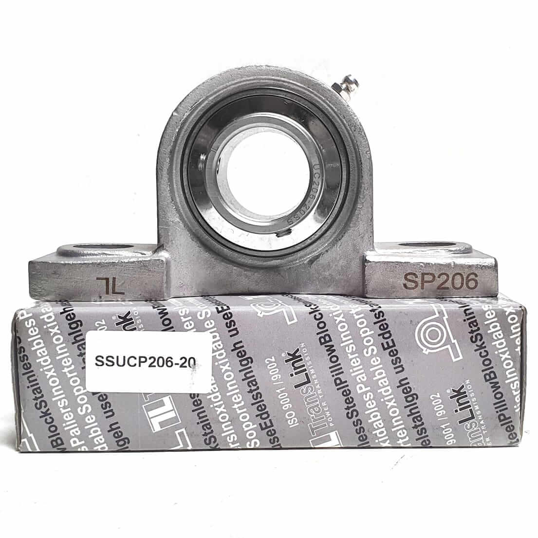 Soporte SUCP206-20 de banco acero inoxidable para eje de 1-¼ ...